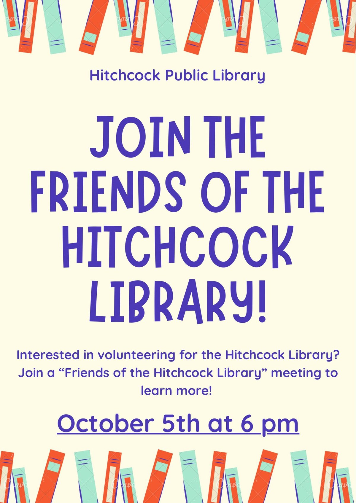 Friends of the Library Meeting — Genevieve Miller Hitchcock Public Library