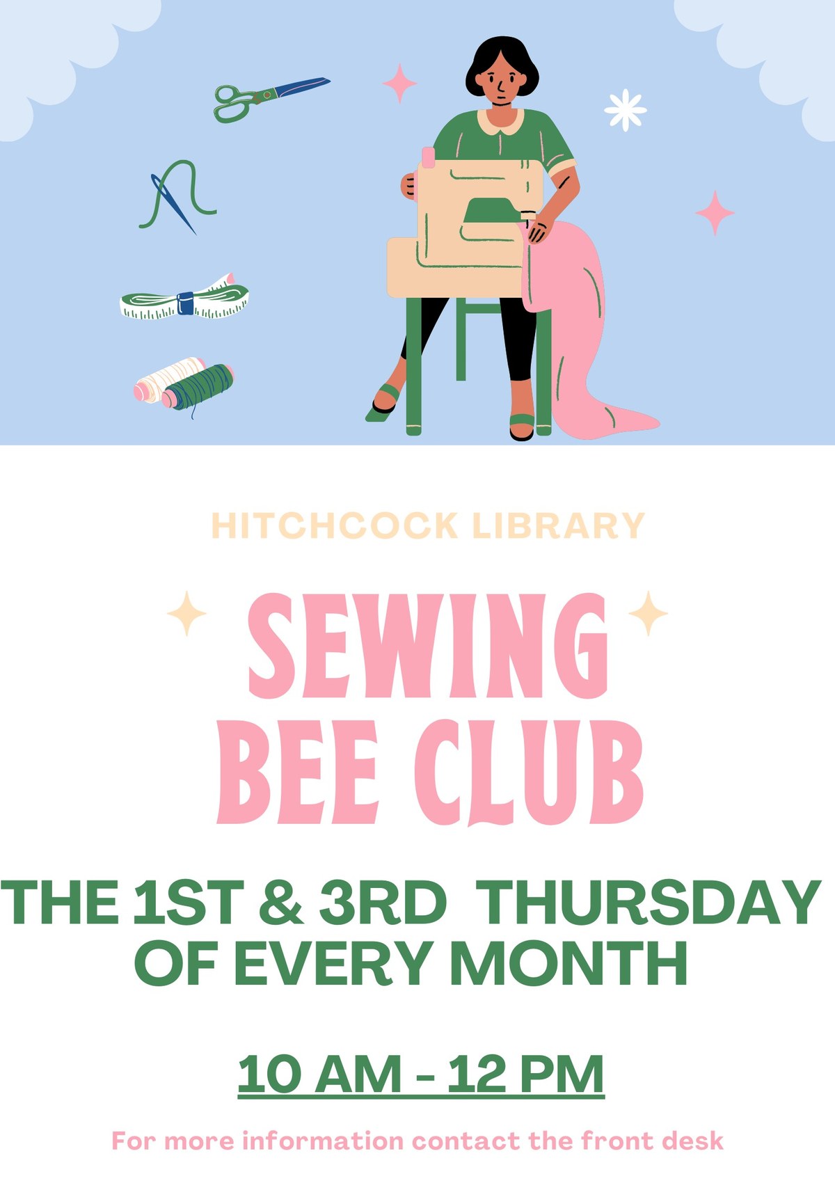 Sewing Bee Club — Genevieve Miller Hitchcock Public Library